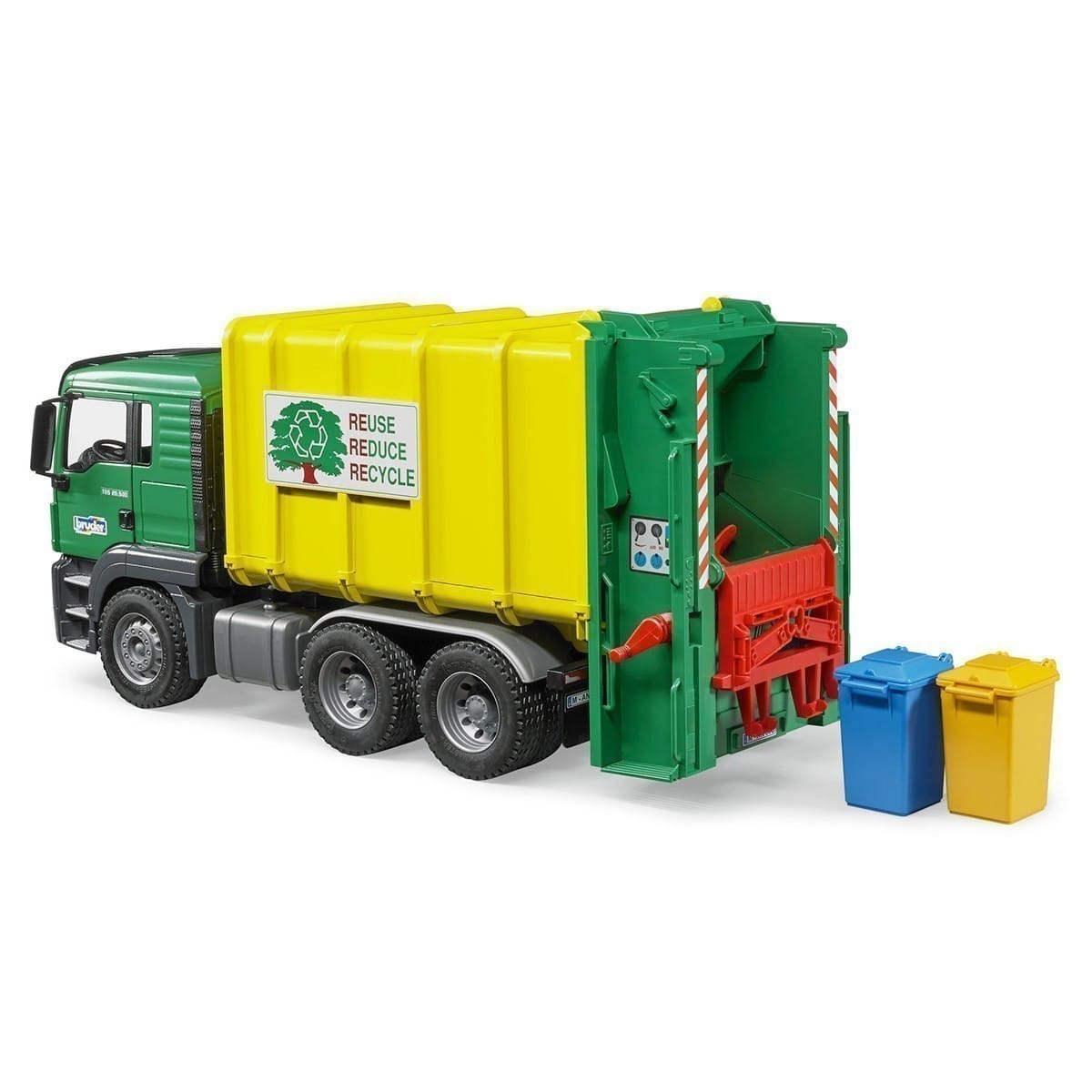 Bruder - MAN TGS Rear Loading Garbage Truck - Green - Online Toys Australia
