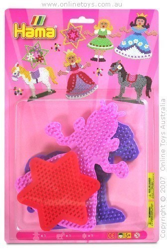 Hama Pegboard - Princess Star and Horse Shapes