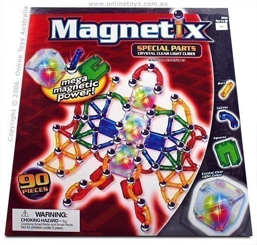 Magnetix - 90 Piece Crystal Clear Light Cubes Building Set - Online Toys Australia
