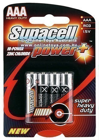 Supacell Batteries - Power Plus - 4 X AAA - Online Toys Australia