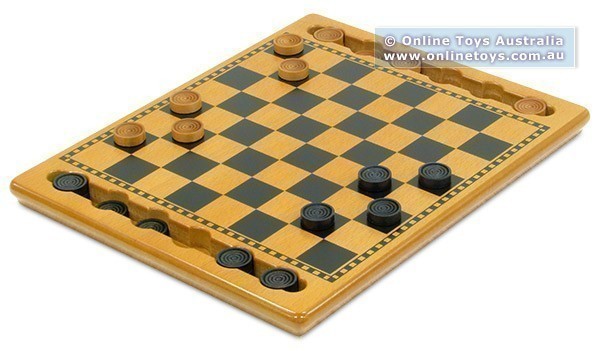 Wooden Checker Board and Pieces - Online Toys Australia