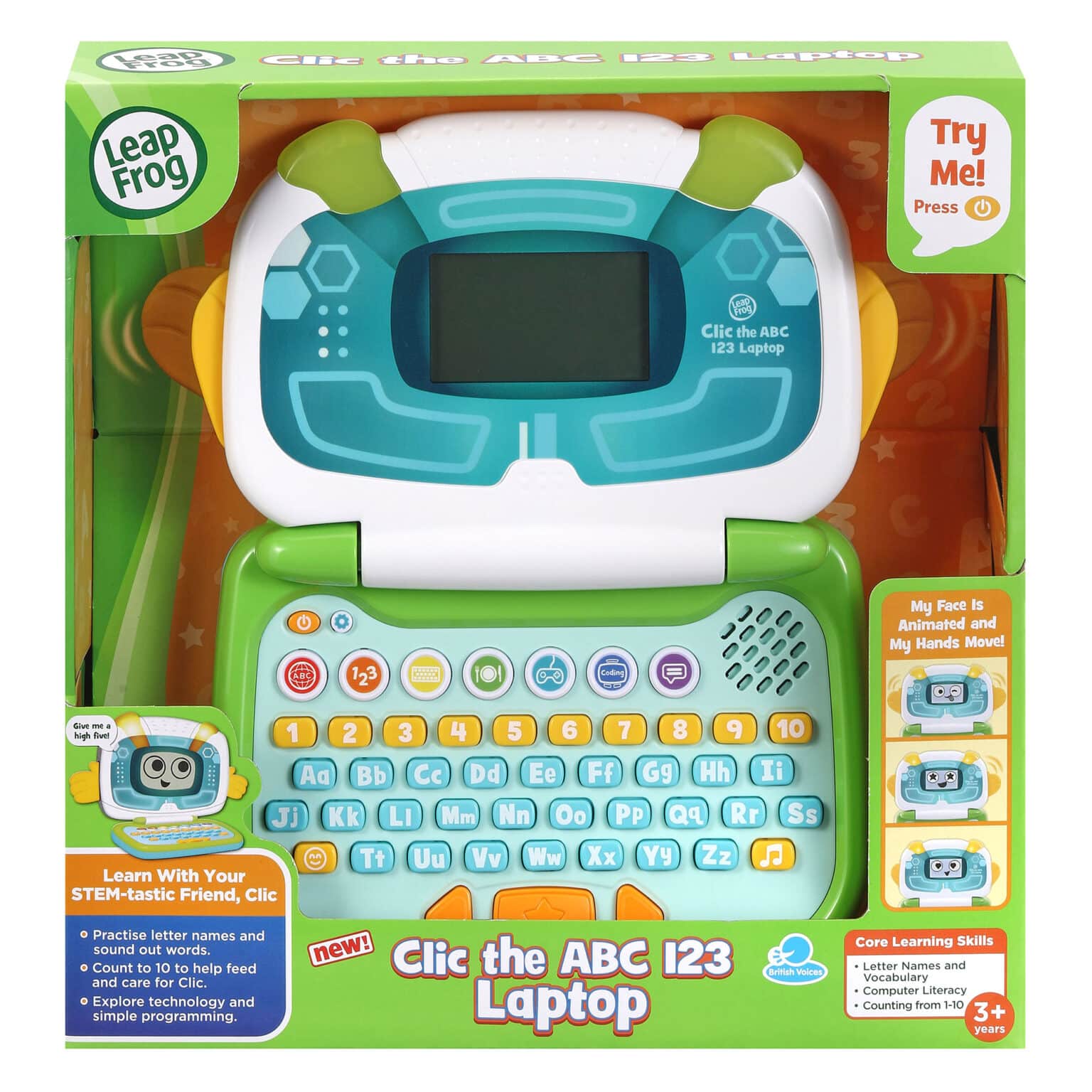 LeapFrog - Click the ABC 123 Laptop Green - Online Toys Australia