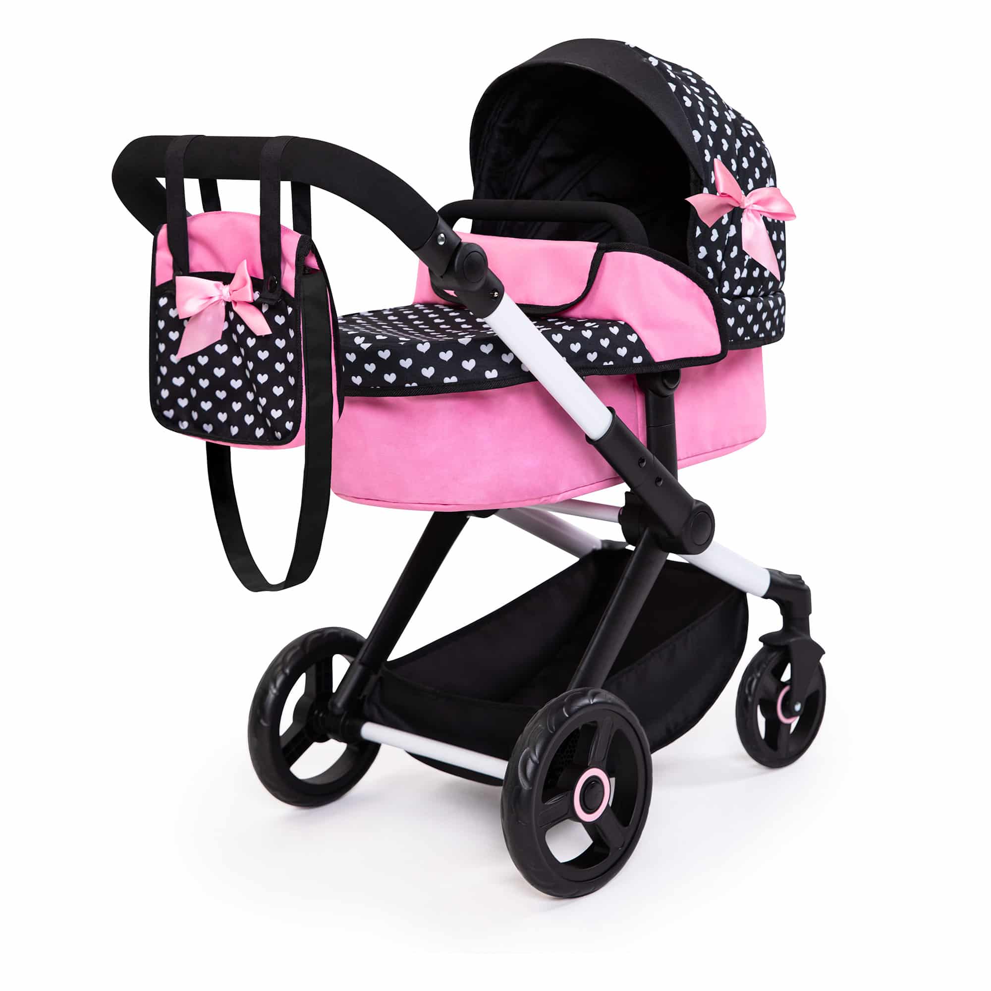 Bayer Xeo Compact Doll Pram - Pink Bow - Online Toys Australia
