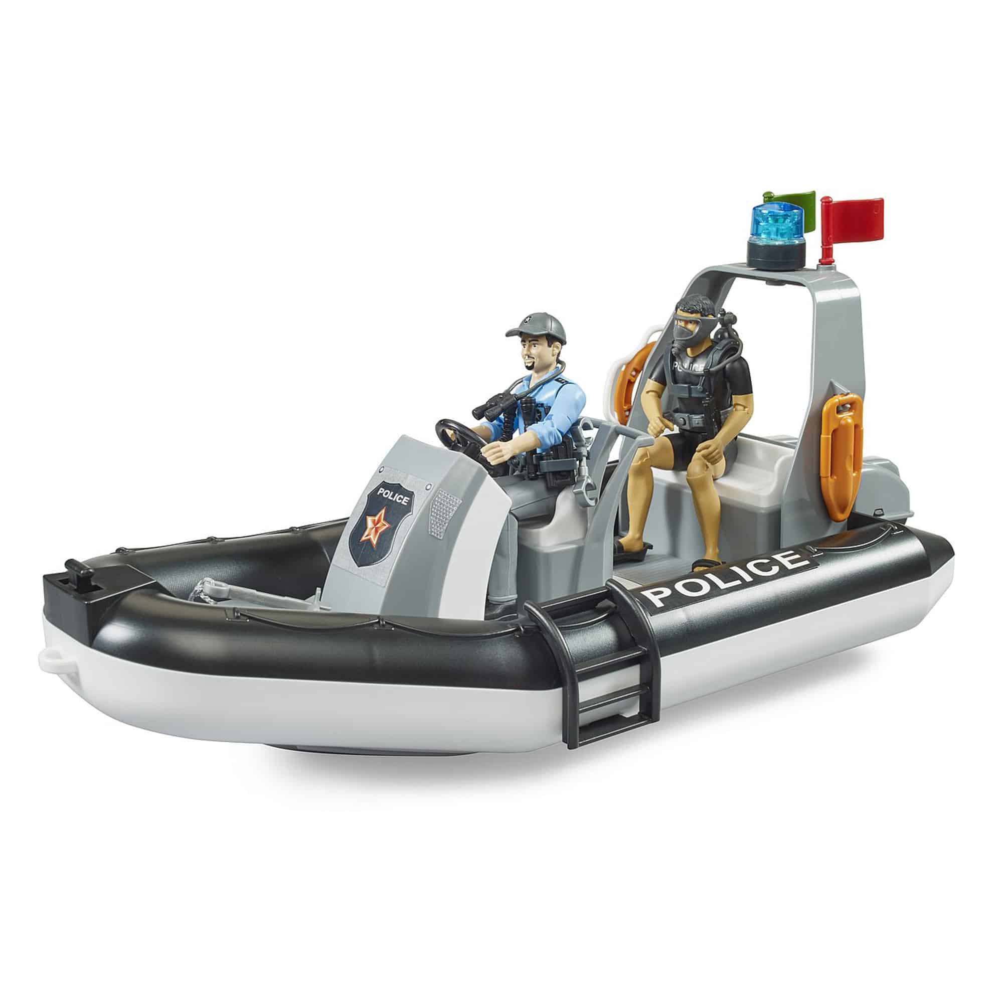 Bruder Police boat with rotating beacon light | Shop Online
