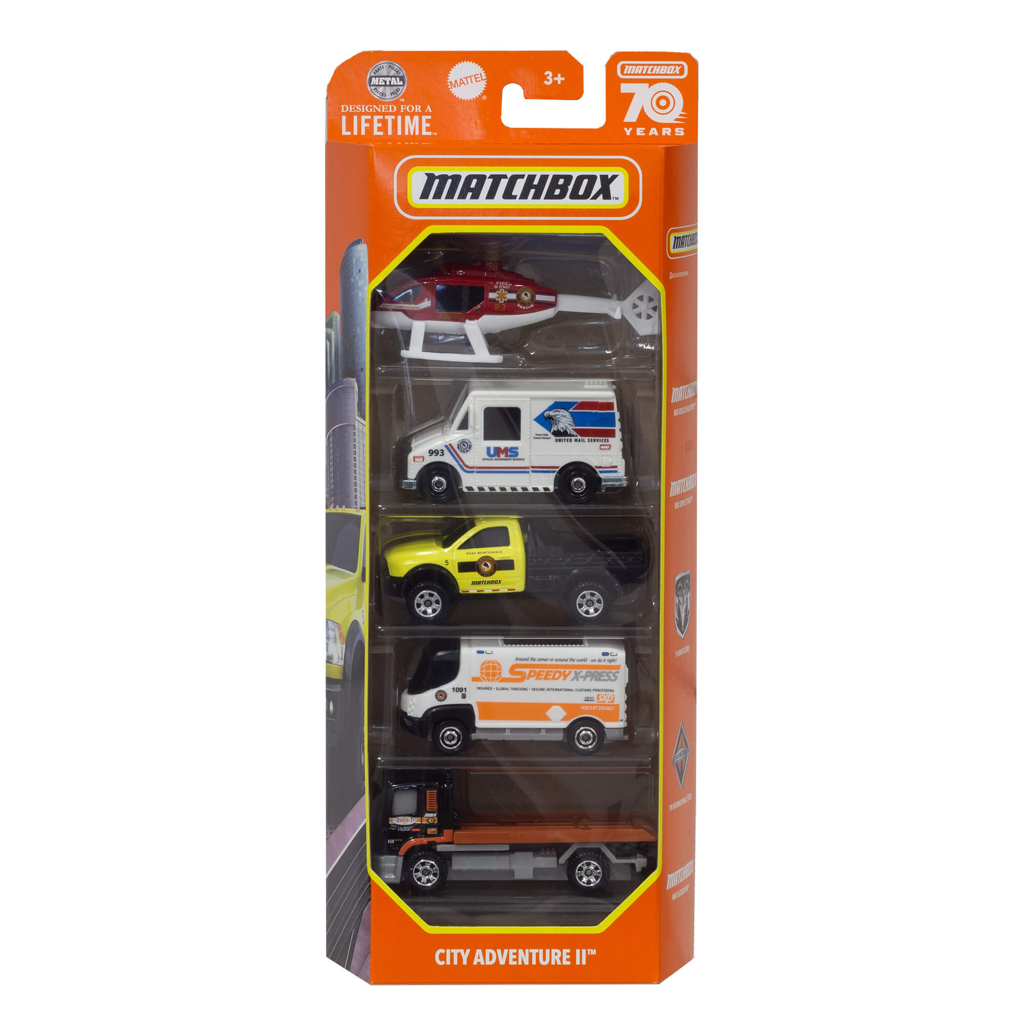 Matchbox 5-Pack Vehicles-City Adventure II - Online Toys Australia