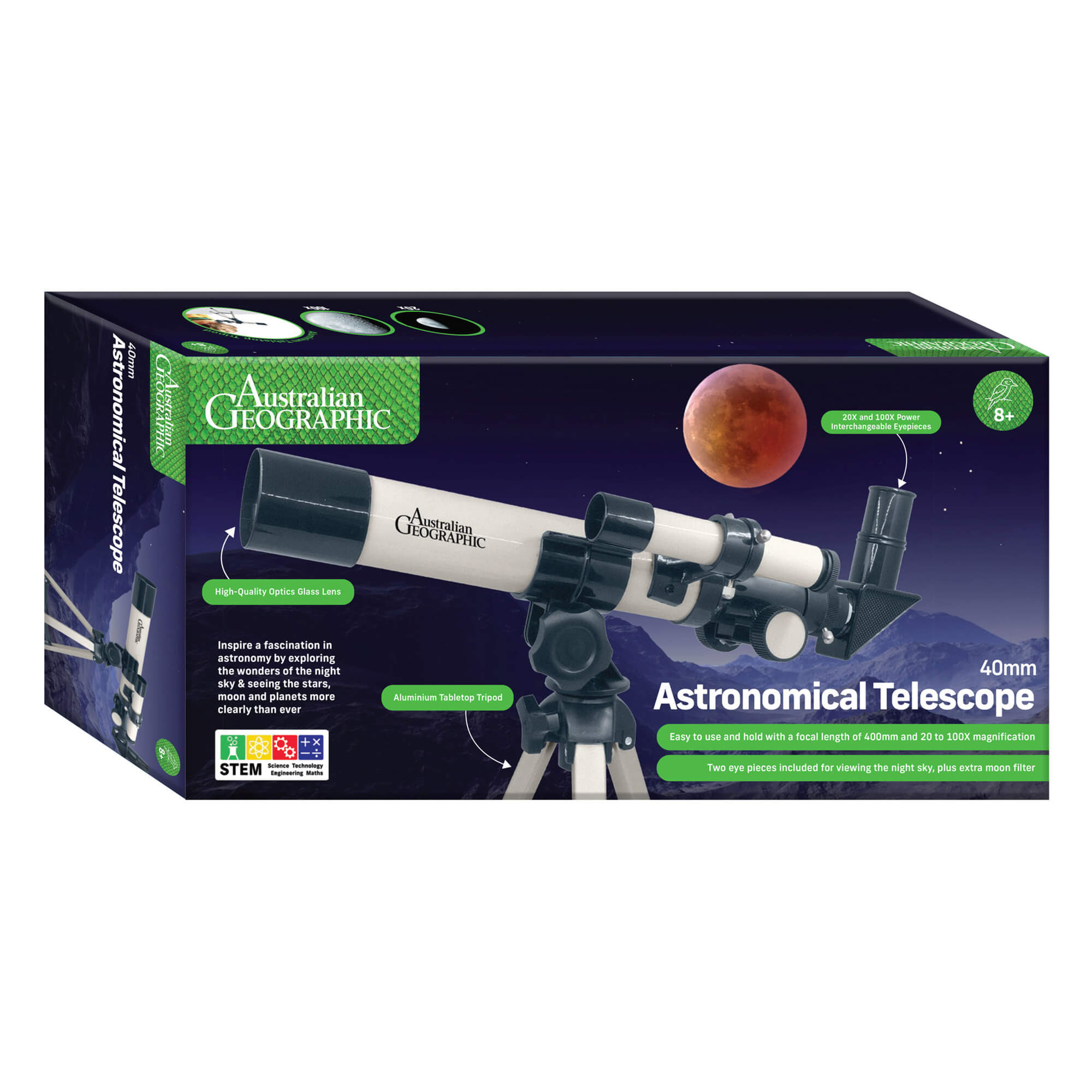 Australian Geographic - Astronomical Telescope 40mm - Online Toys Australia