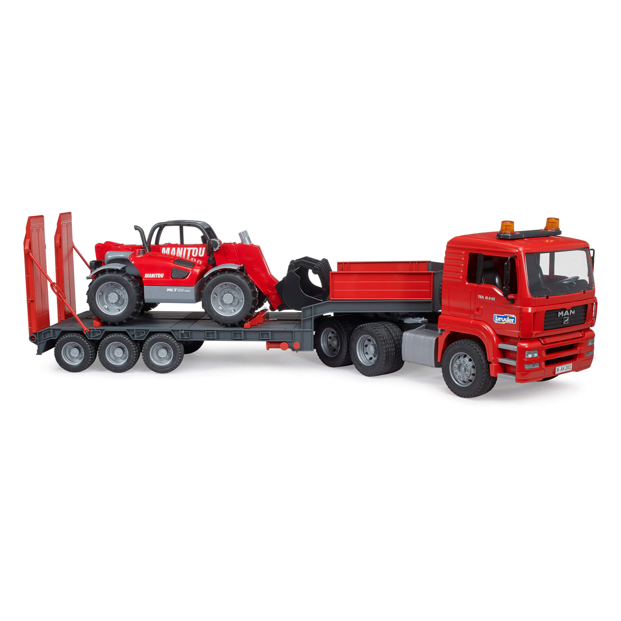 Bruder Man TGA Low Loader with Manitou Telescopic Loader mlt633 ...