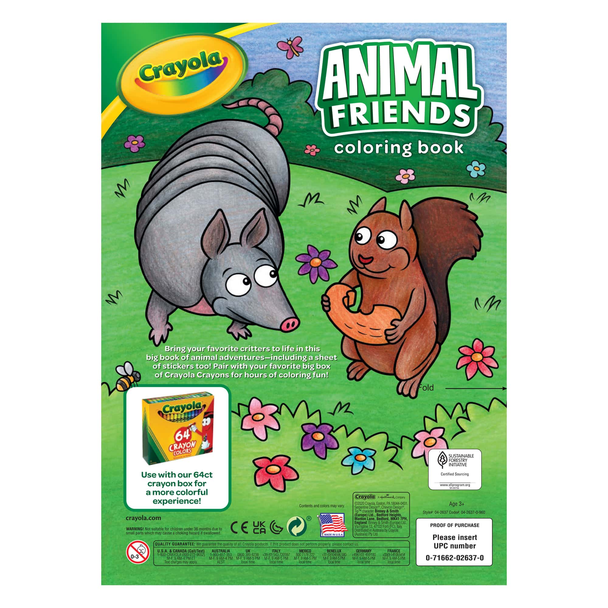 Crayola - Animal Friends Colouring Book with Stickers - Online Toys ...